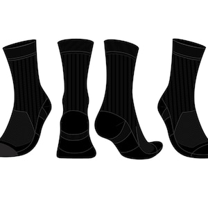 Sock Fashion Vector Illustration Template - Editable & Multi-view - Etsy
