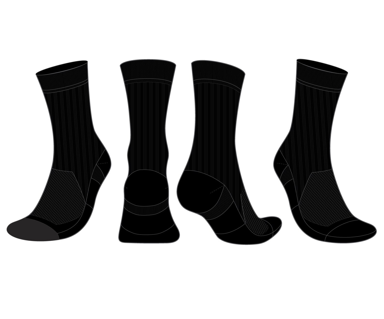 Sock Fashion Vector Illustration Template - Editable & Multi-view - Etsy