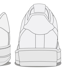 Editable Sneaker Technical Design Illustration - Side Top Back Views - Etsy