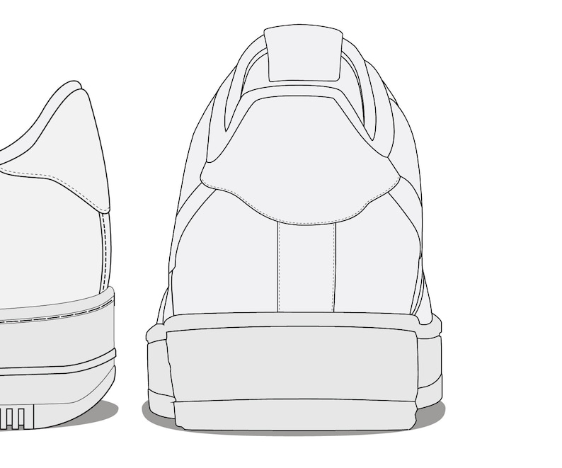 Editable Sneaker Technical Design Illustration - Side Top Back Views - Etsy