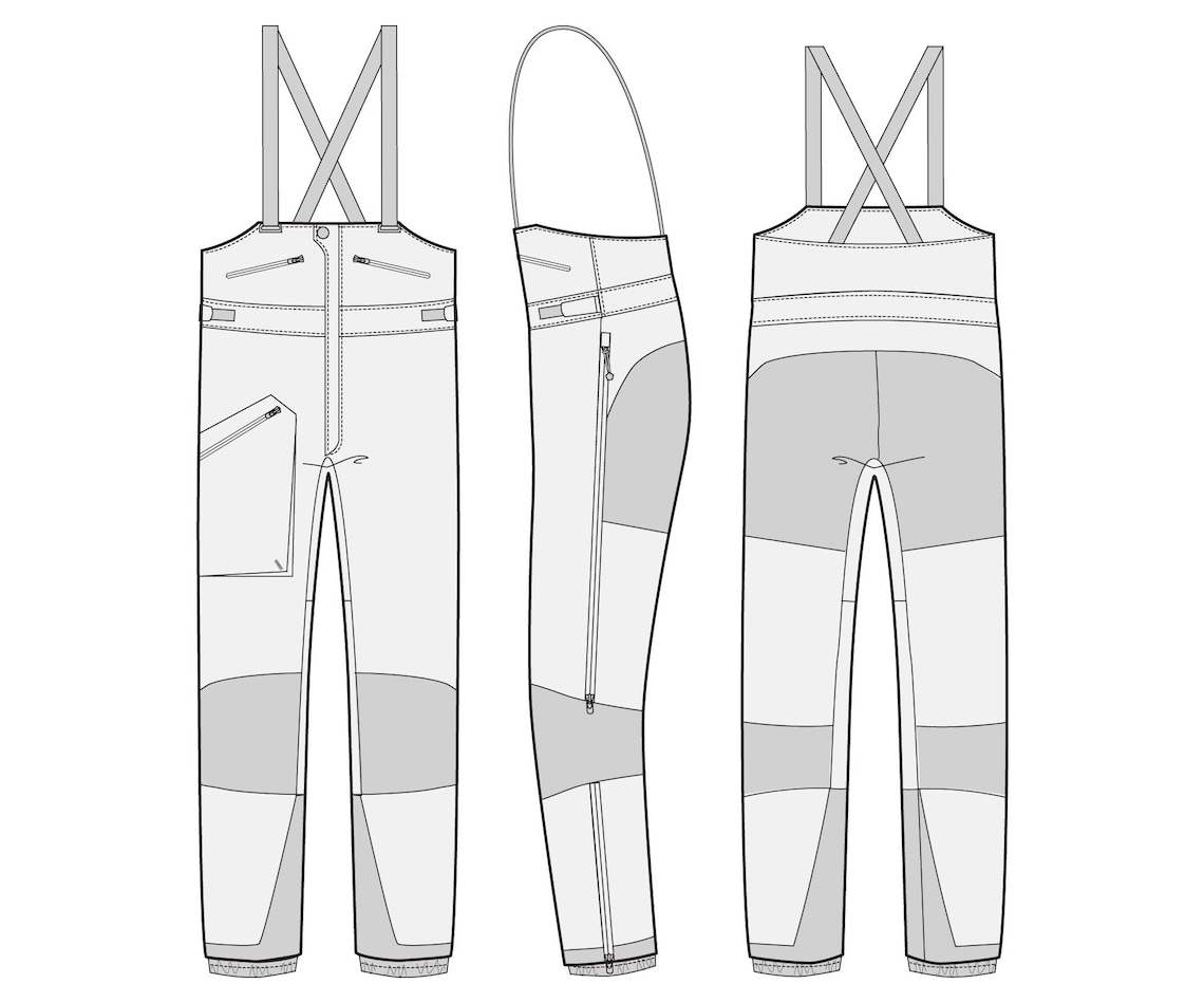 Snow Pants Vector Illustration Set: Winter Apparel Design Template (AI ...