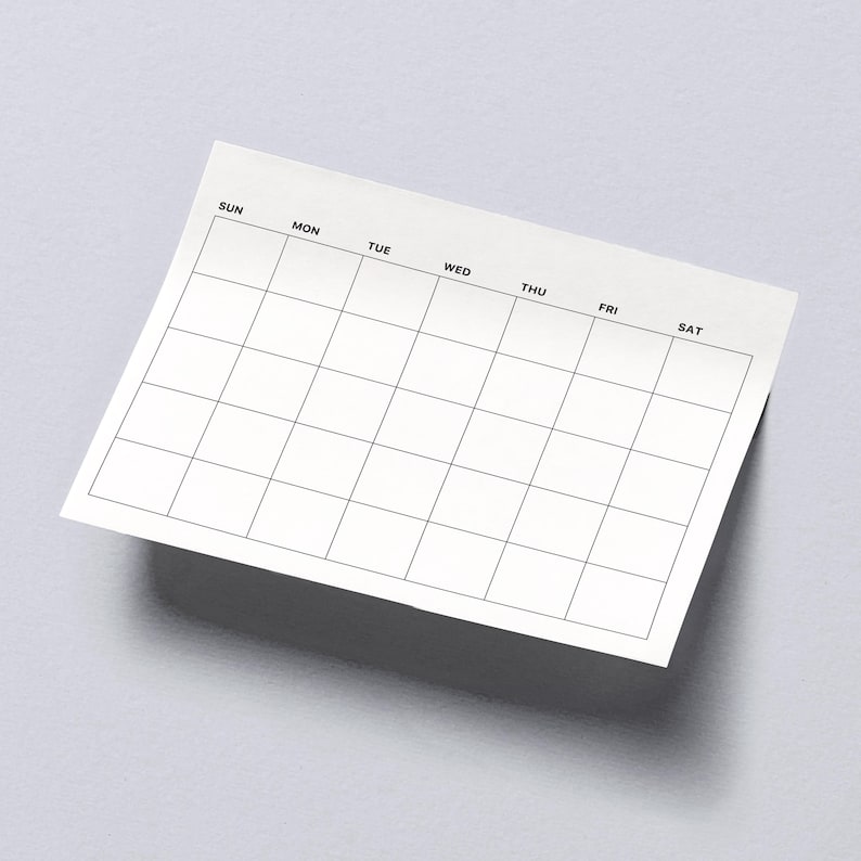 Minimal White Calendar Post-it Notepad - 8in. X 6in. - Monthly Planner ...