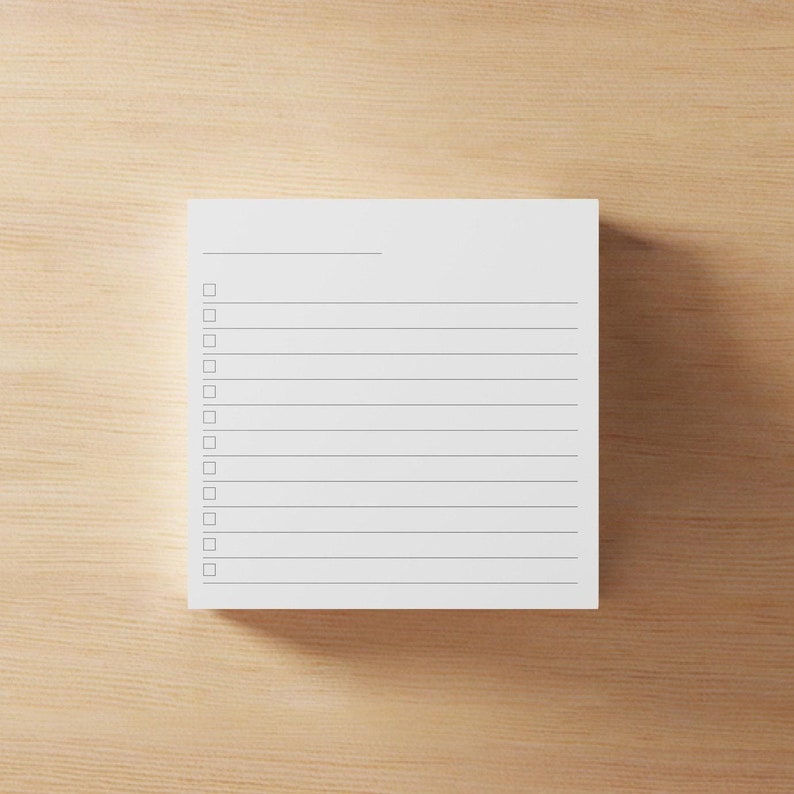 Minimal White Checklist Post-it Notepad - 4in. X 4in. - Narrow Ruled ...