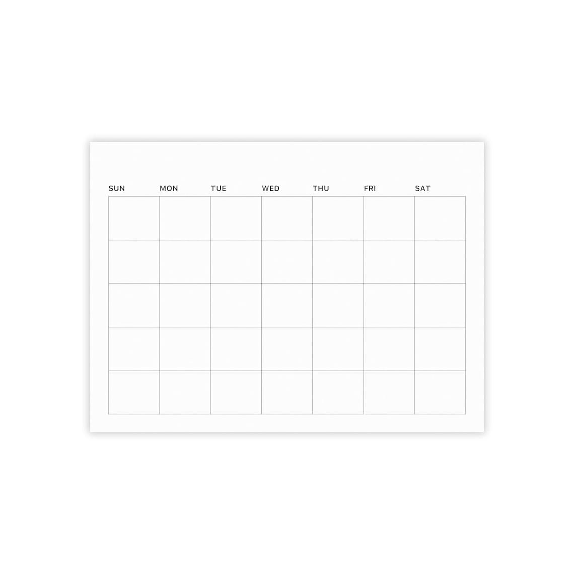 Minimal White Calendar Post-it Notepad - 8in. X 6in. - Monthly Planner ...