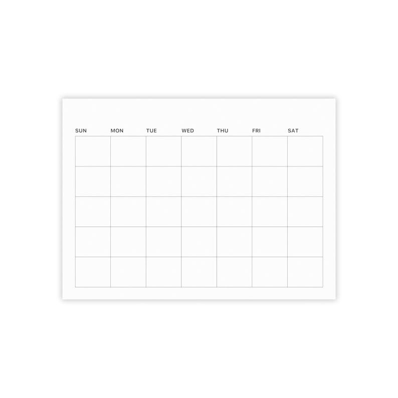 Minimal White Calendar Post-it Notepad - 8in. X 6in. - Monthly Planner ...