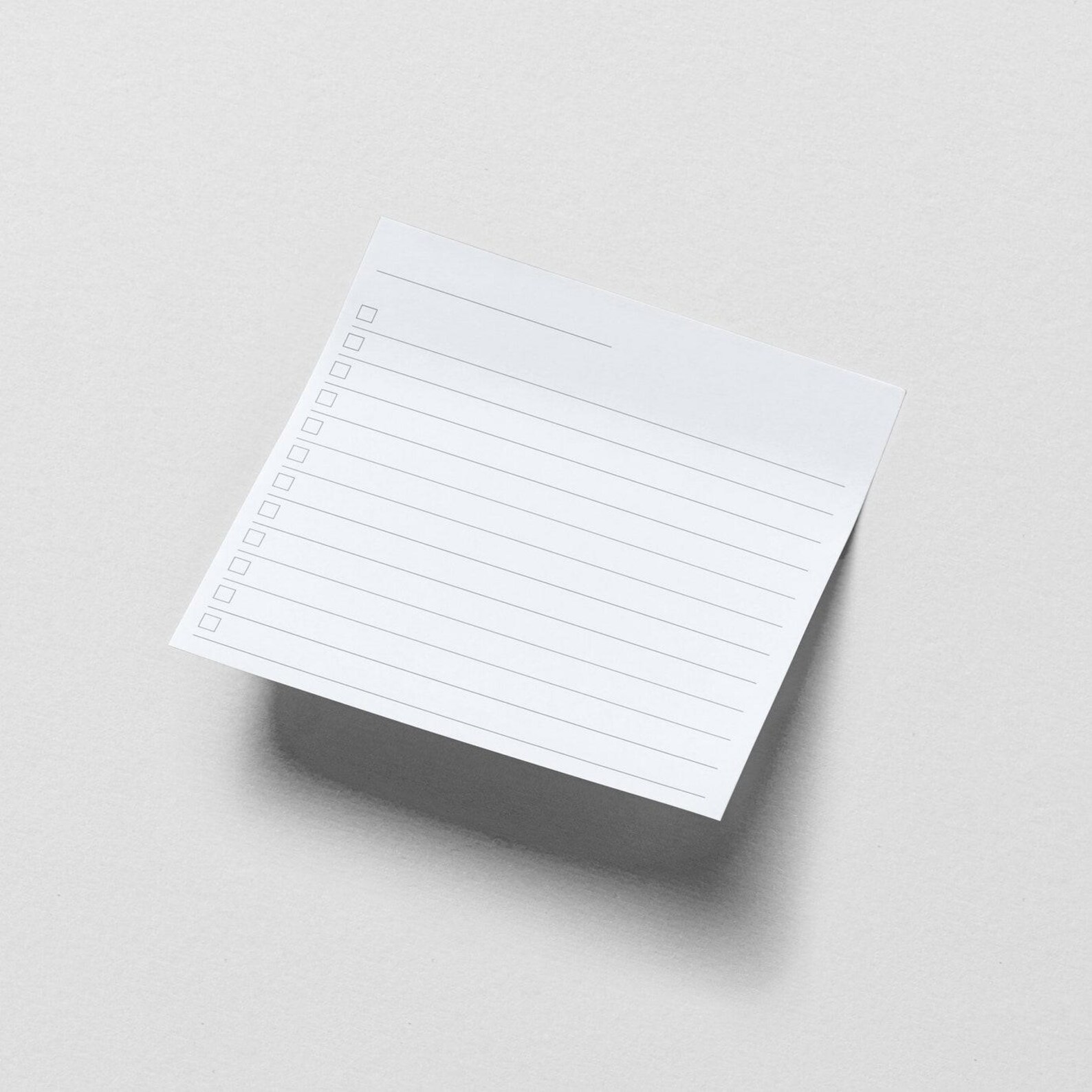 Minimal White Checklist Post-it Notepad 4in. X 4in. Narrow Ruled With ...