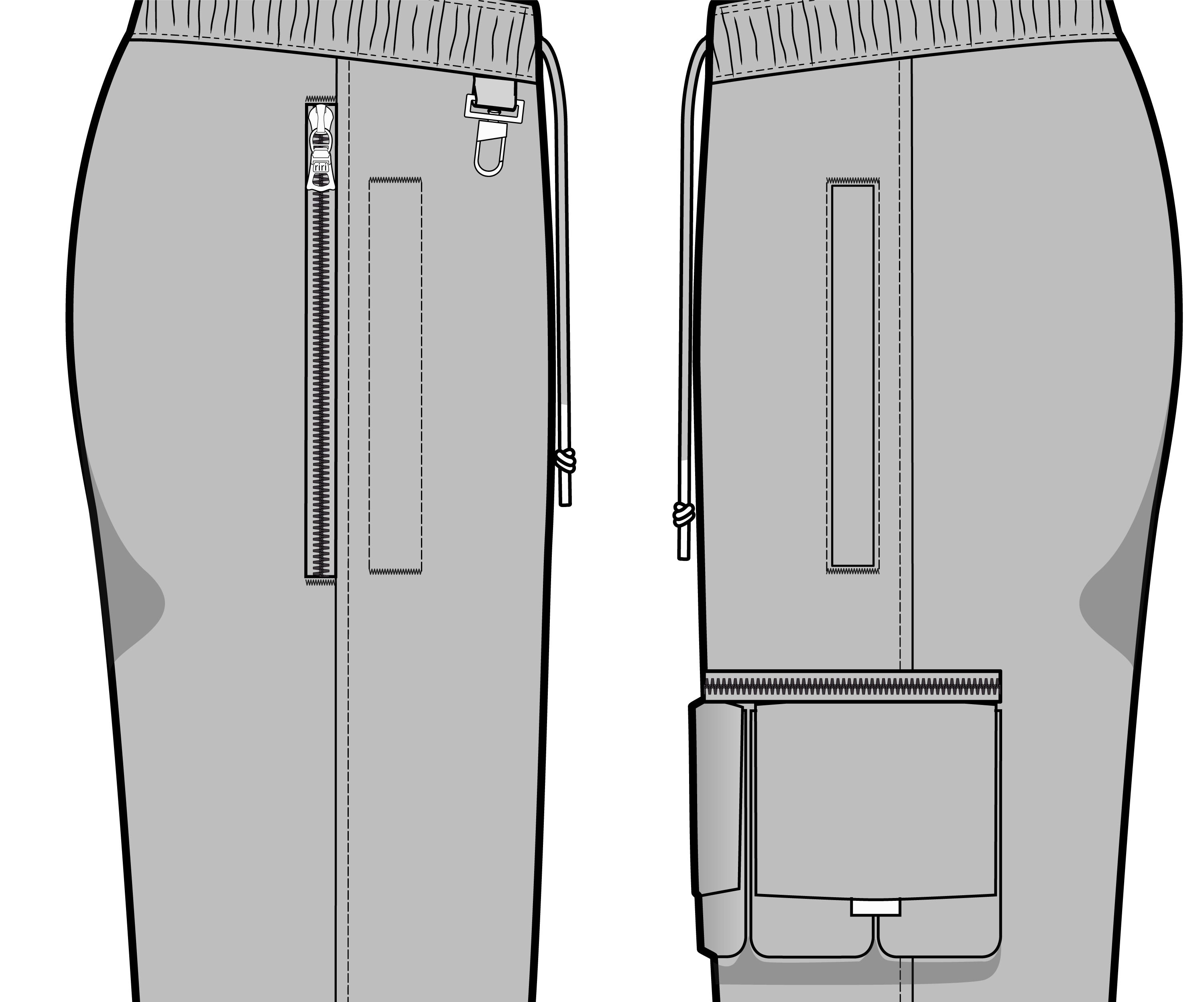 Utility Track Pant Fashion Technical Illustration - Editable Vector ...