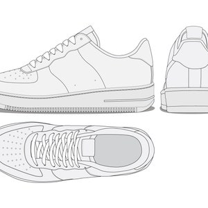 Editable Sneaker Technical Design Illustration Side Top Back Views - Etsy