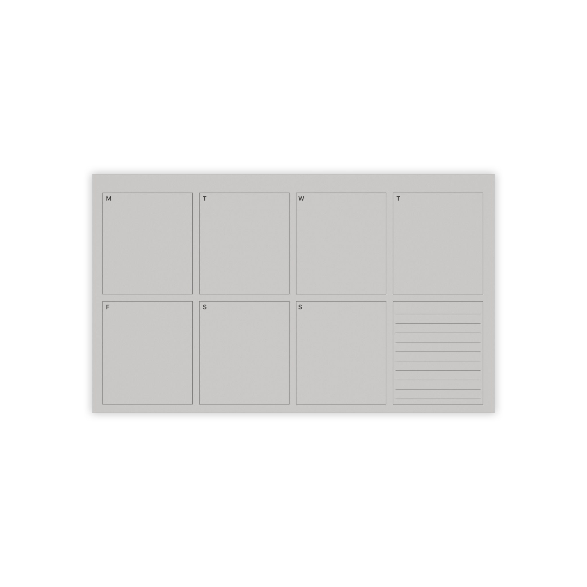 Tactical Gray Weekly Sticky Planner Notepad - 10x6 Inch Grid Post-it ...