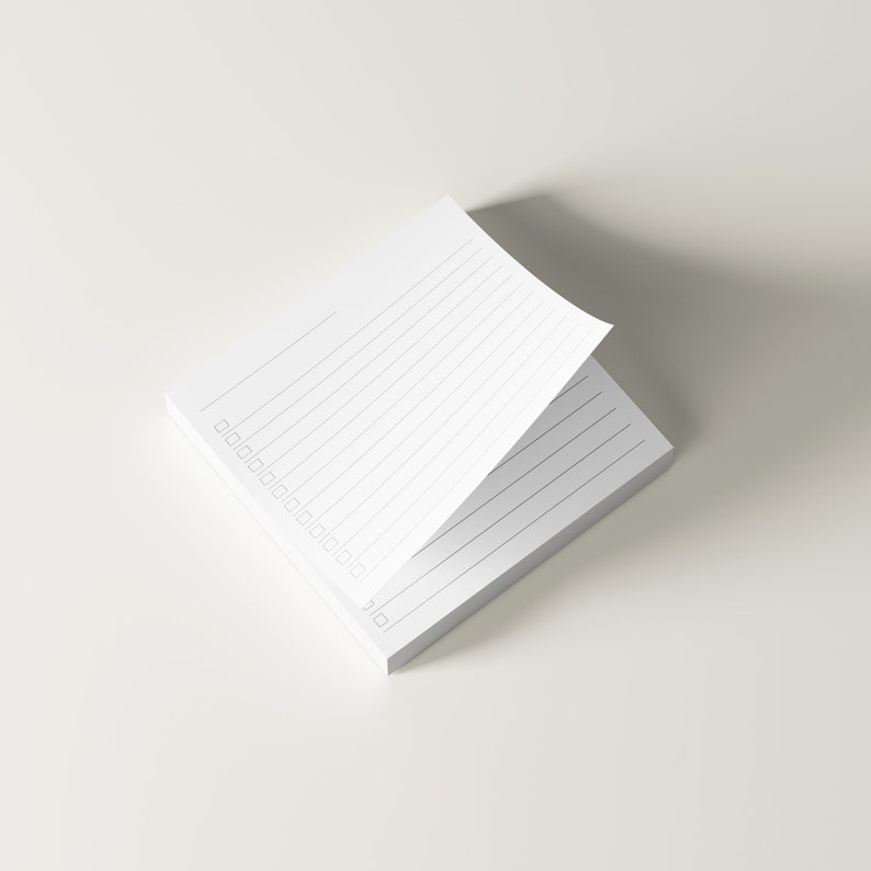 Minimal White Checklist Post-it Notepad 4in. X 4in. - Etsy