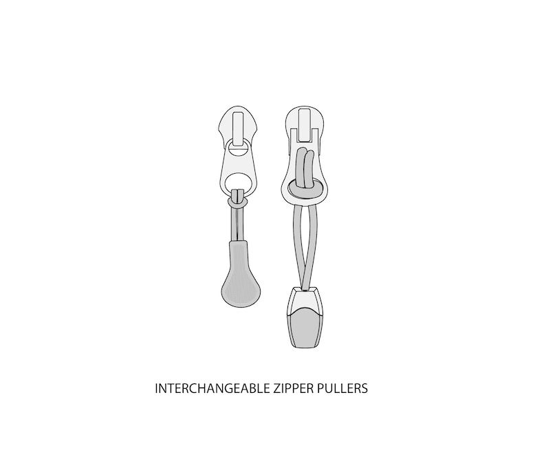 Outerwear Zipper Pull Vector Set - Fashion Illustration Trims ...