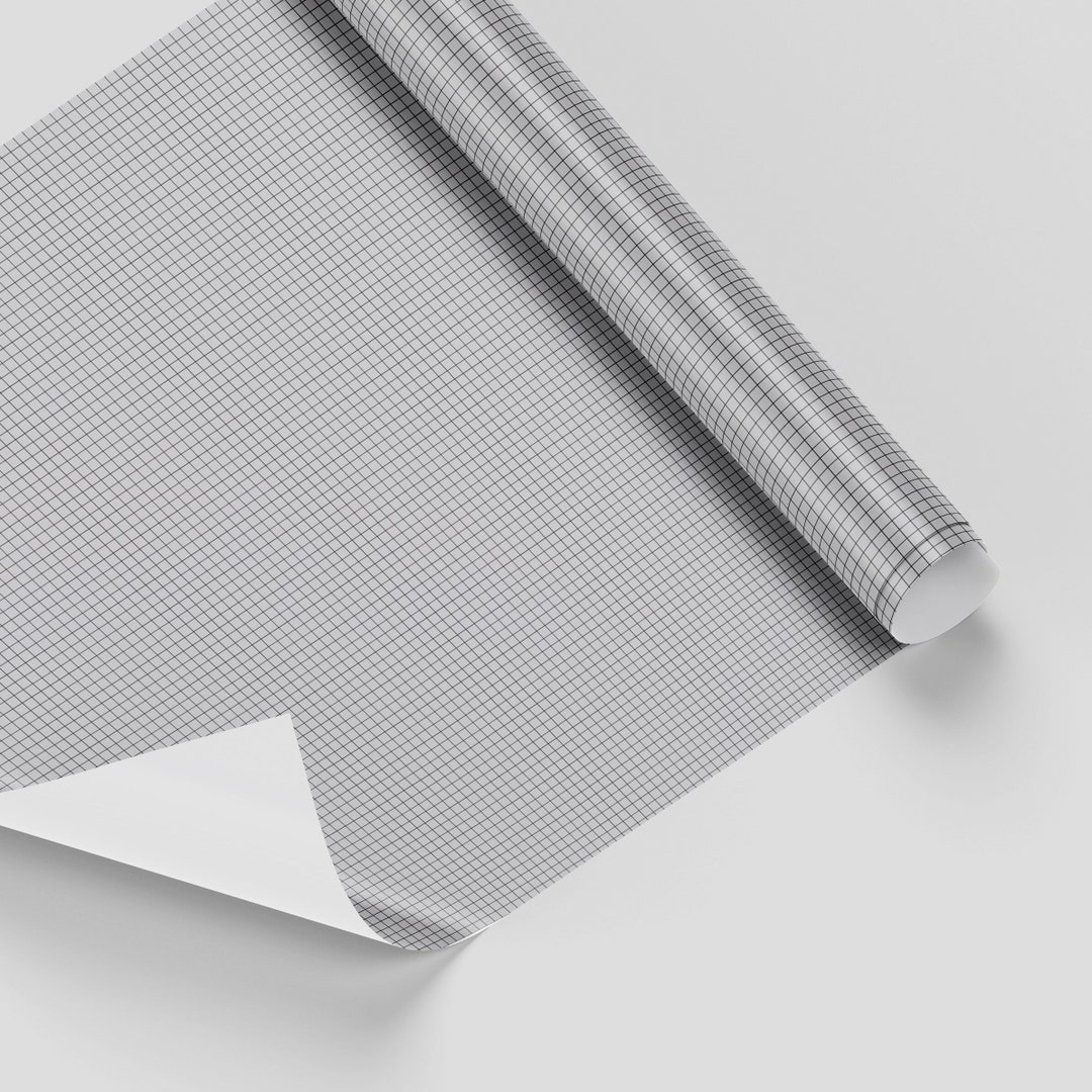 Tactical Gray Grid Wrapping Paper - Matte Gift Wrap in 3 Sizes - 90 GSM ...