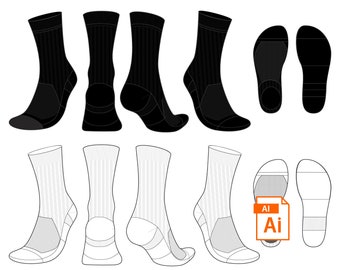 Vector Sock Pack, SVG, Formal Sock, Sports Sock, Trainer Sock Invisible ...
