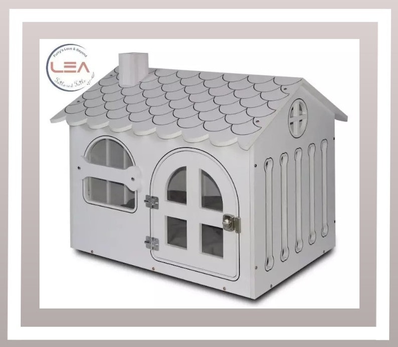 Lea's Love White Modern Dog/cat House, Wooden Pet House, Indoor Dog/cat ...