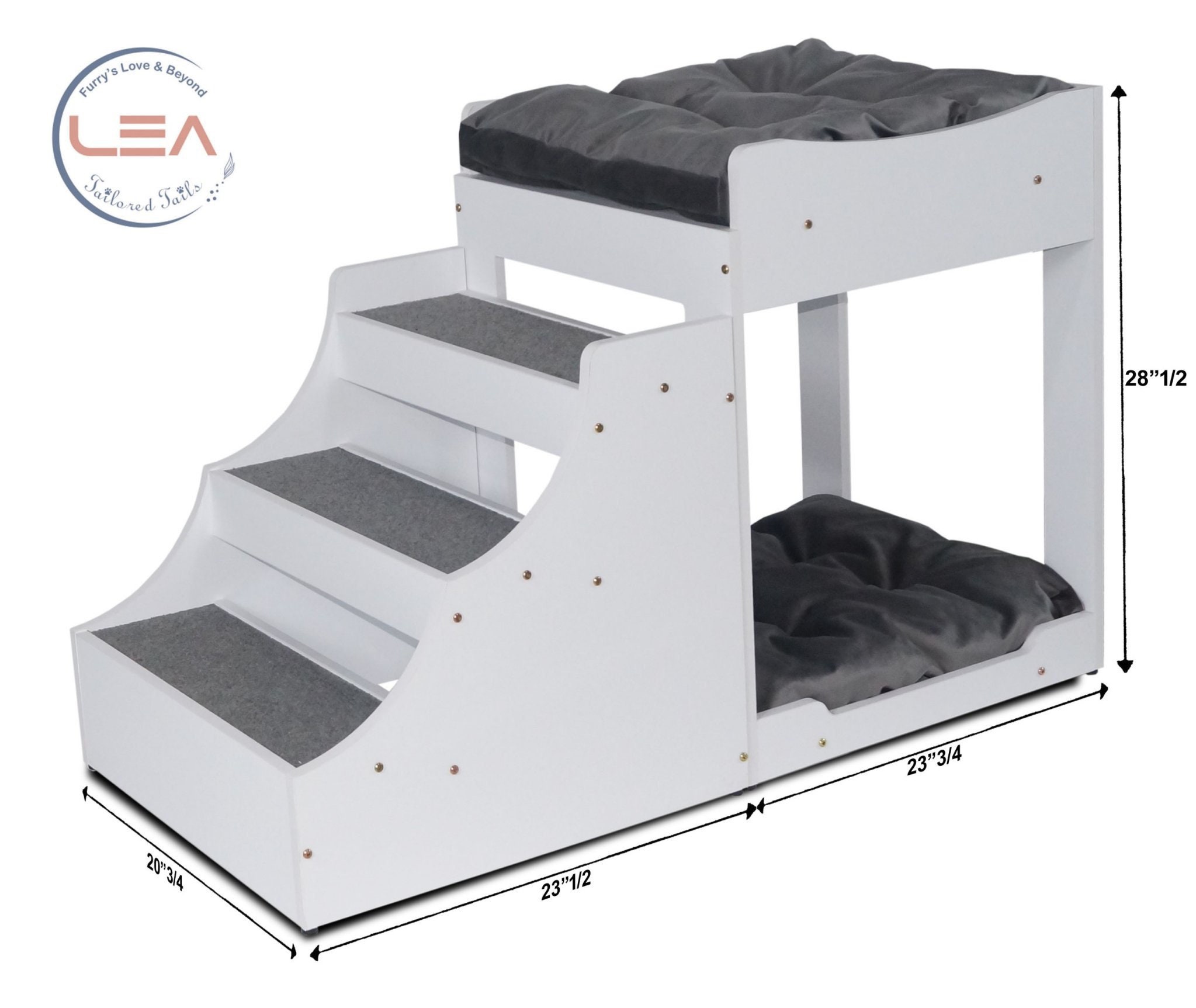 Lea Comforting Bunk Bed Beige Modern Dog/cat House, Wooden Pet House ...
