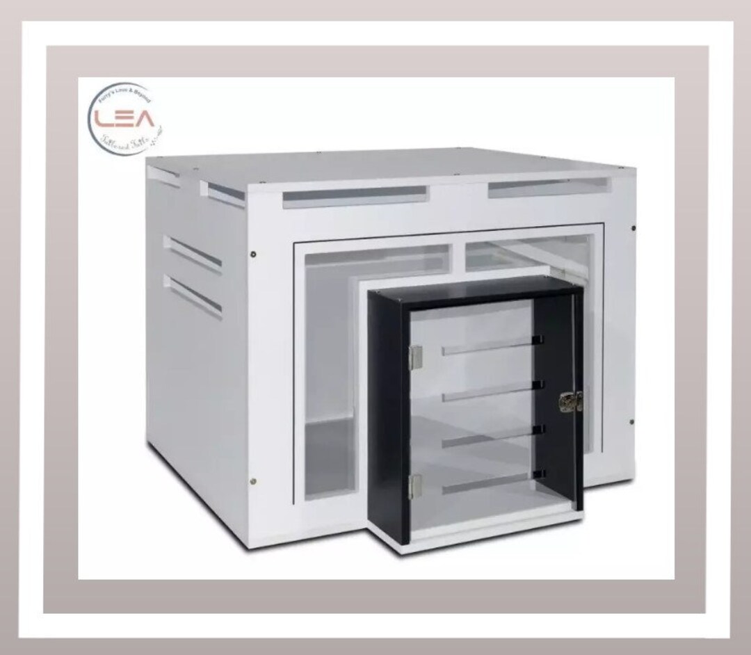 Lea Comforting White Modern Dog/cat House, Wooden Pet House, Indoor Dog ...