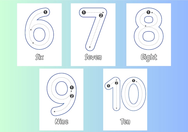 Number Tracing Worksheets 1-10 | Printable Handwriting Practice | for ...