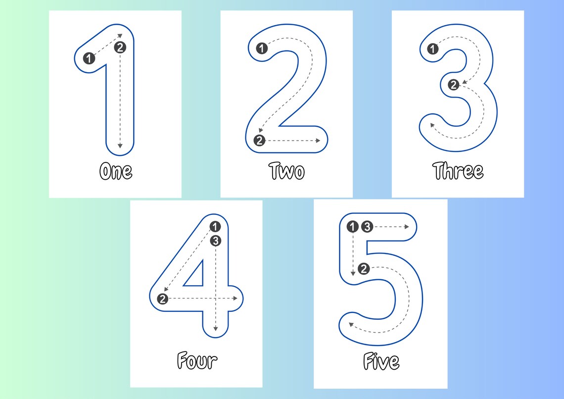 Number Tracing Worksheets 1-10 Printable Handwriting Practice for Pre ...