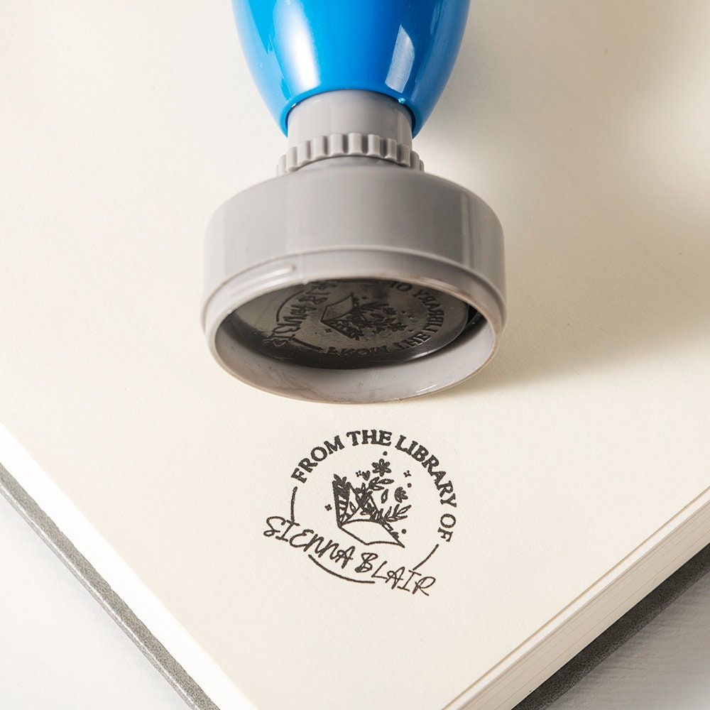 Self Inking Library Stamp, Custom Library Book Stamp Featuring an Ink ...