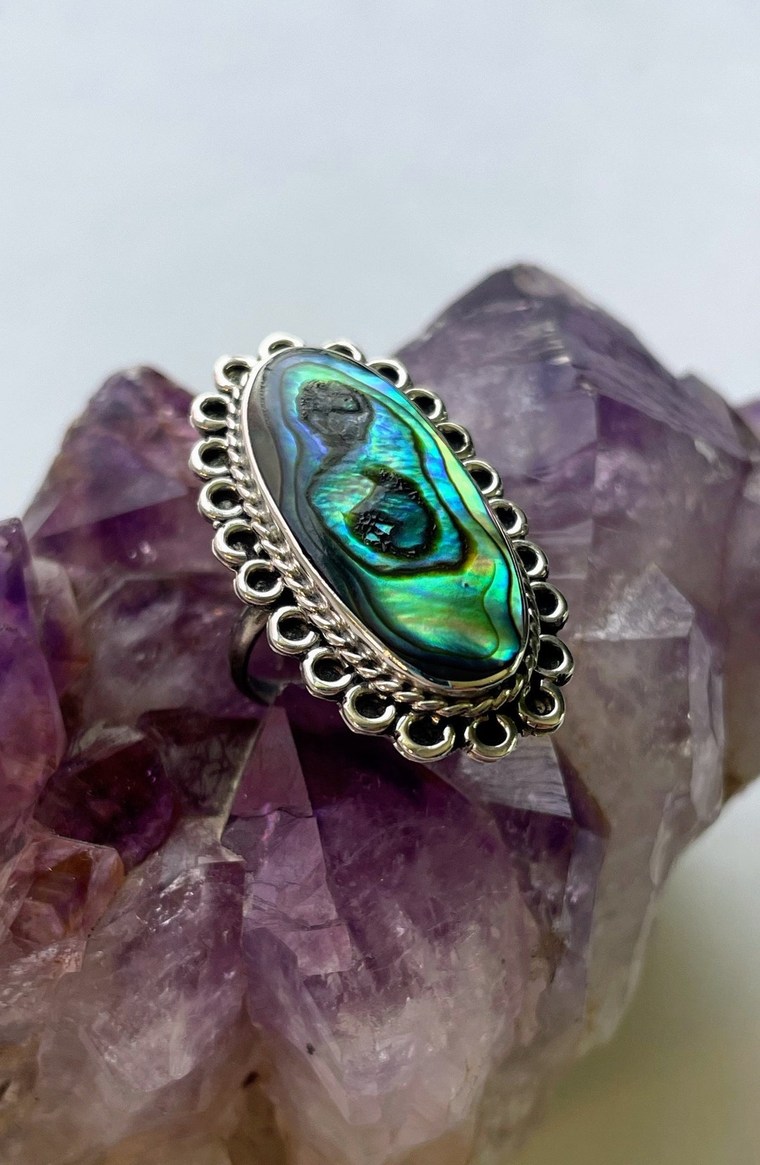 Abalone Jewelry Set Featuring Ring Earrings, and Bracelet . - Etsy