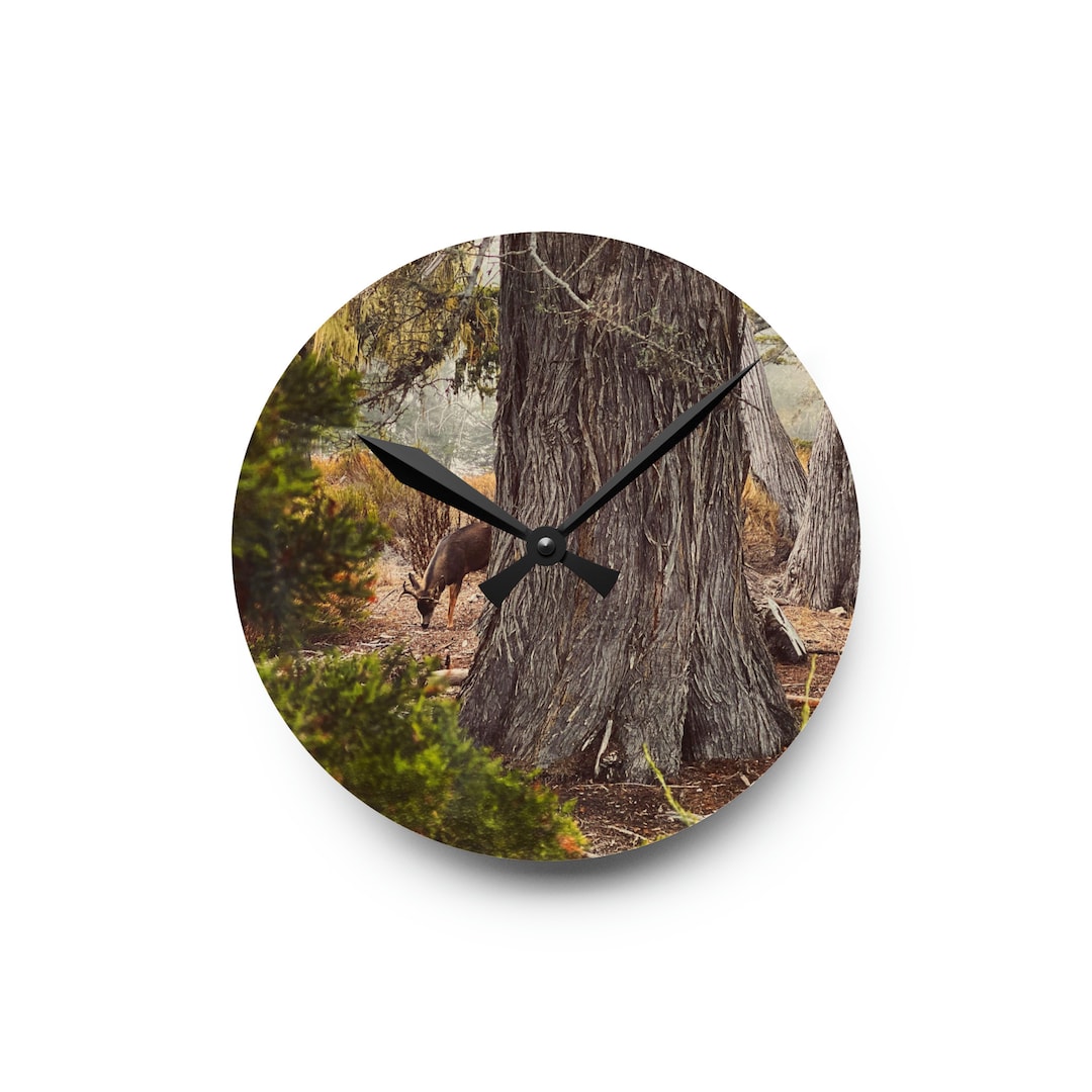 Animal Collection Wild Deer With Antlers Acrylic Wall Clock - Etsy