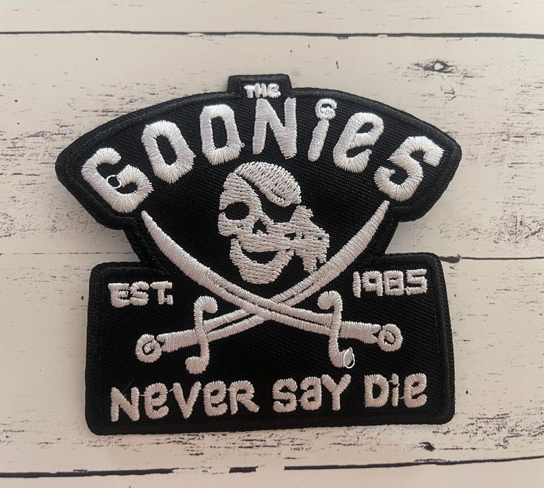 The Goonies Never Say Die Skull & Swords 3.5" Tall Embroidered Patch - Etsy