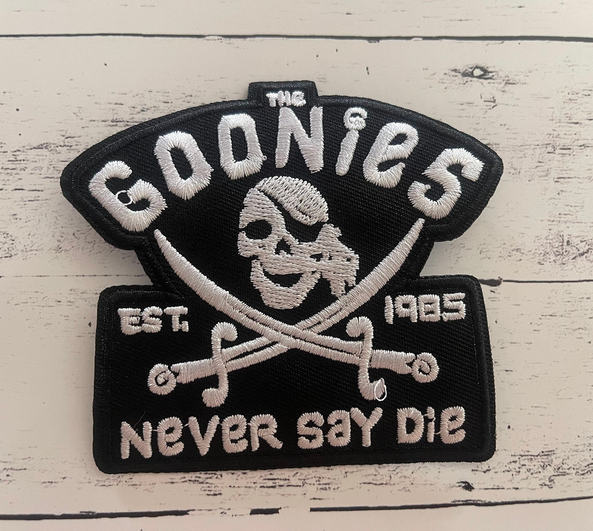 The Goonies Never Say Die Skull & Swords 3.5" Tall Embroidered Patch - Etsy