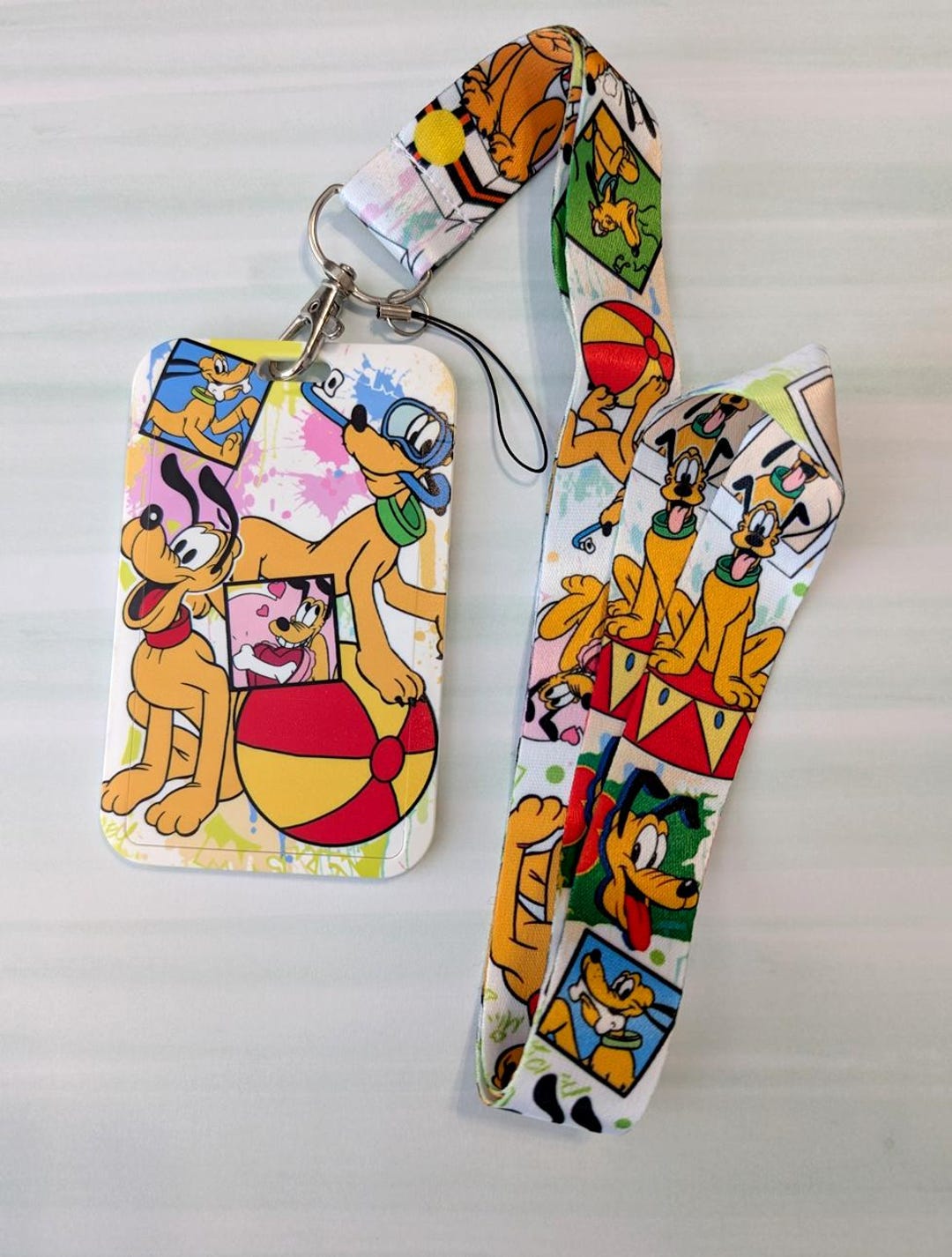 Pluto Character Themed Keychain Lanyard With ID Holder - Etsy