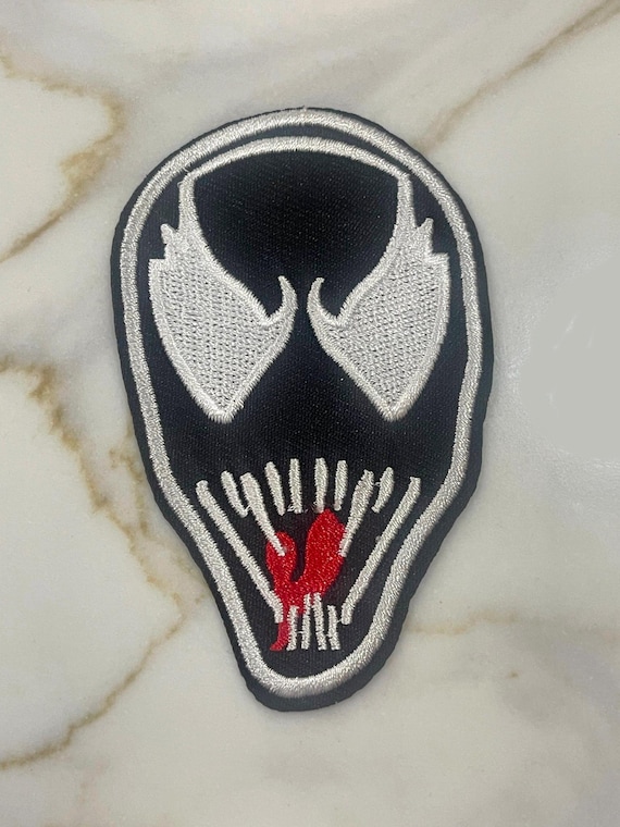 Venom Villain Face 3" Tall Embroidered Patch - Gem