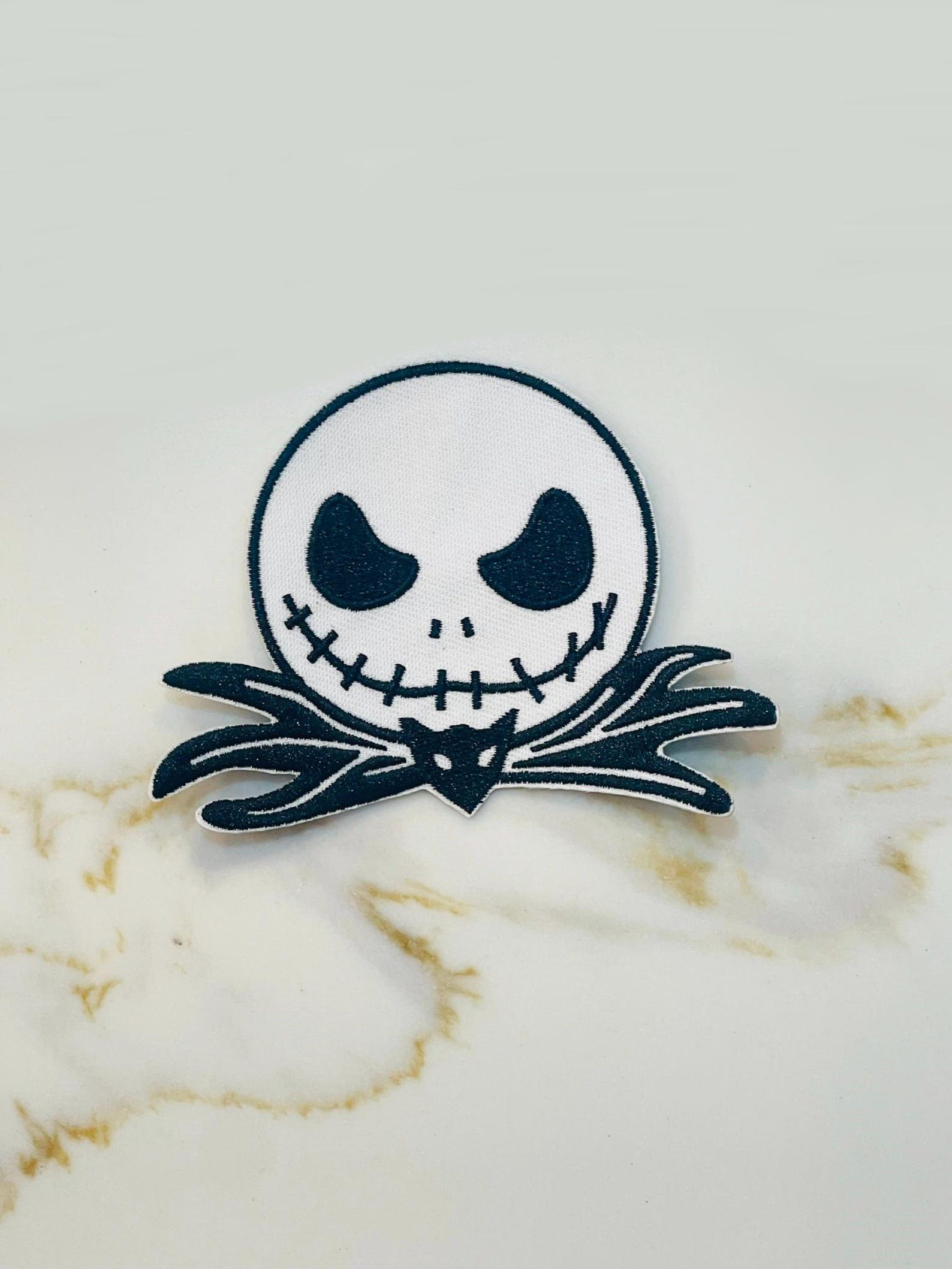 Nightmare Before Christmas Jack Skellington Smile 3.5" Wide Embroidered ...