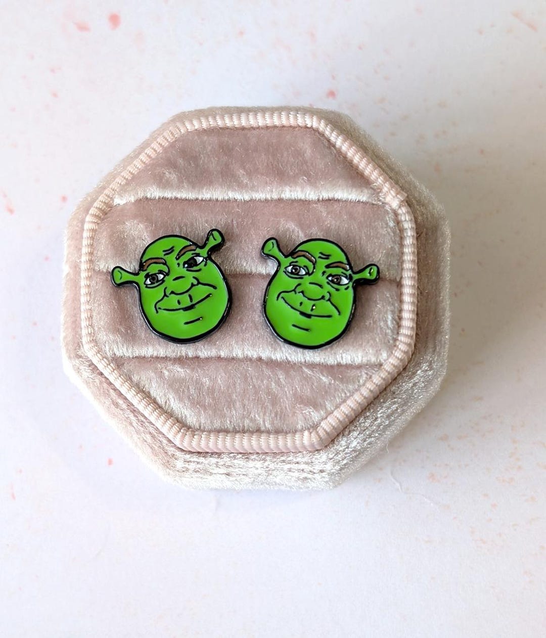 Shrek Face 0.5" Tall Metal Enamel Stud Earrings - Etsy