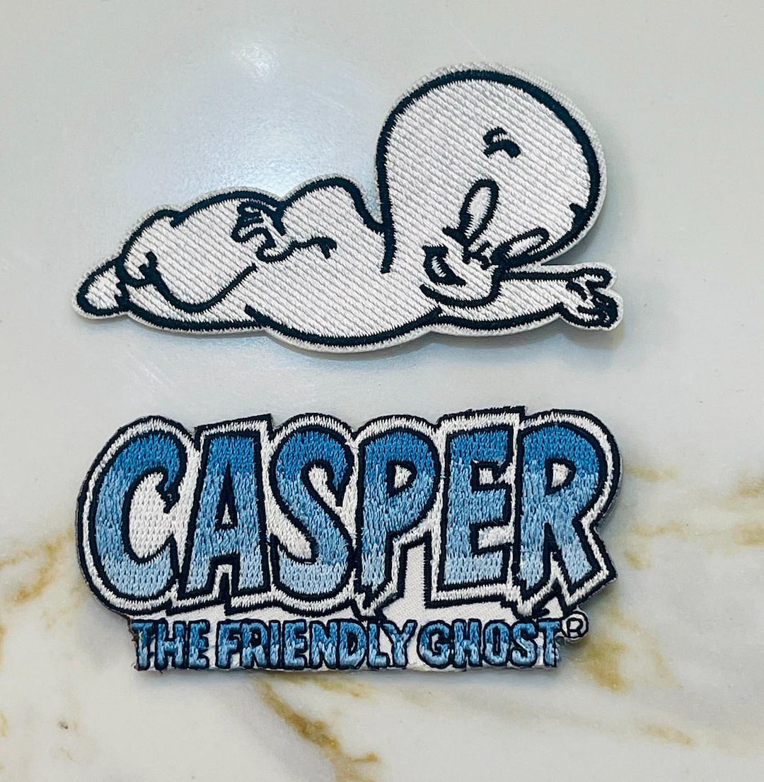 Casper the Friendly Ghost Set of Two 3" Wide Embroidered Patches - Etsy