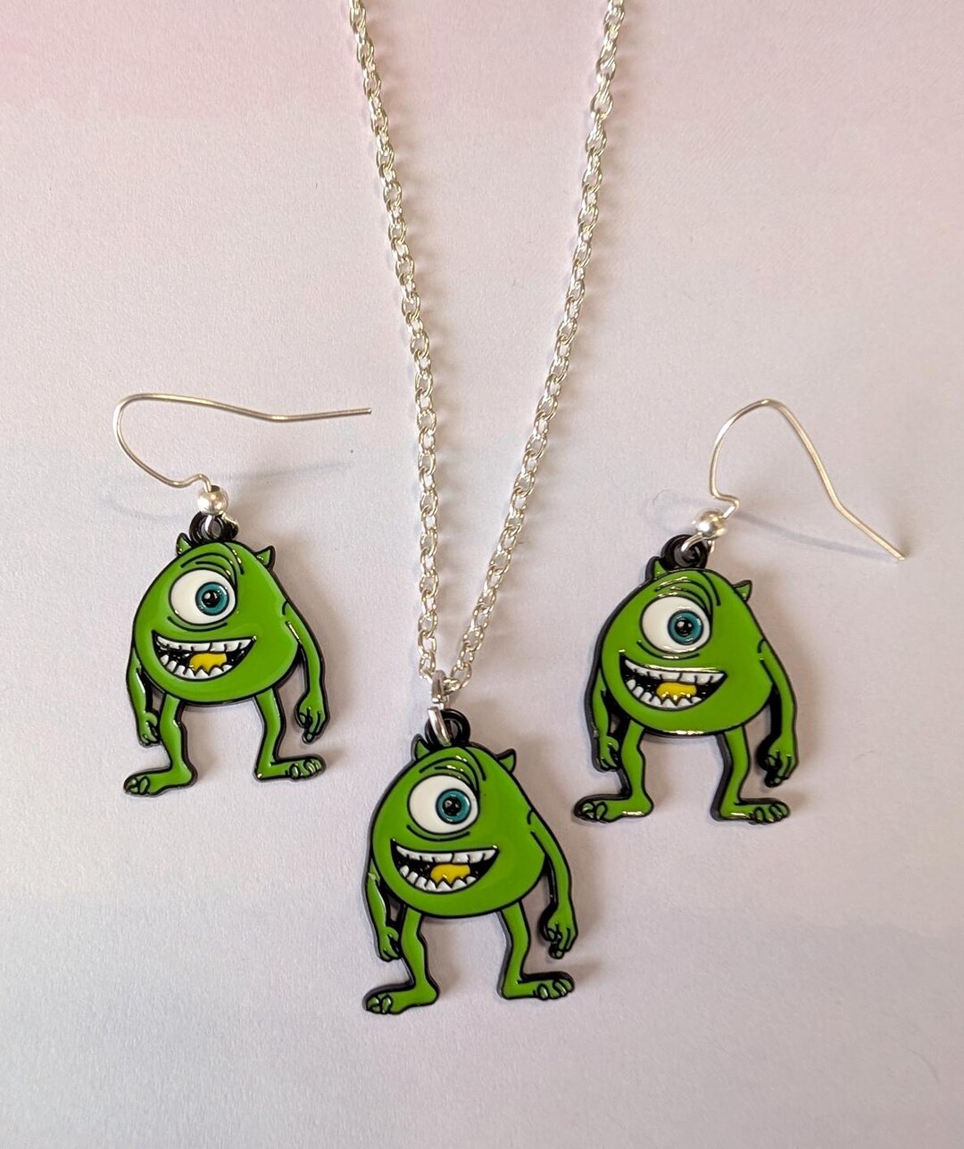 Monsters Inc. Mike Wazowski Character 1.2" Tall Metal Enamel Earring ...