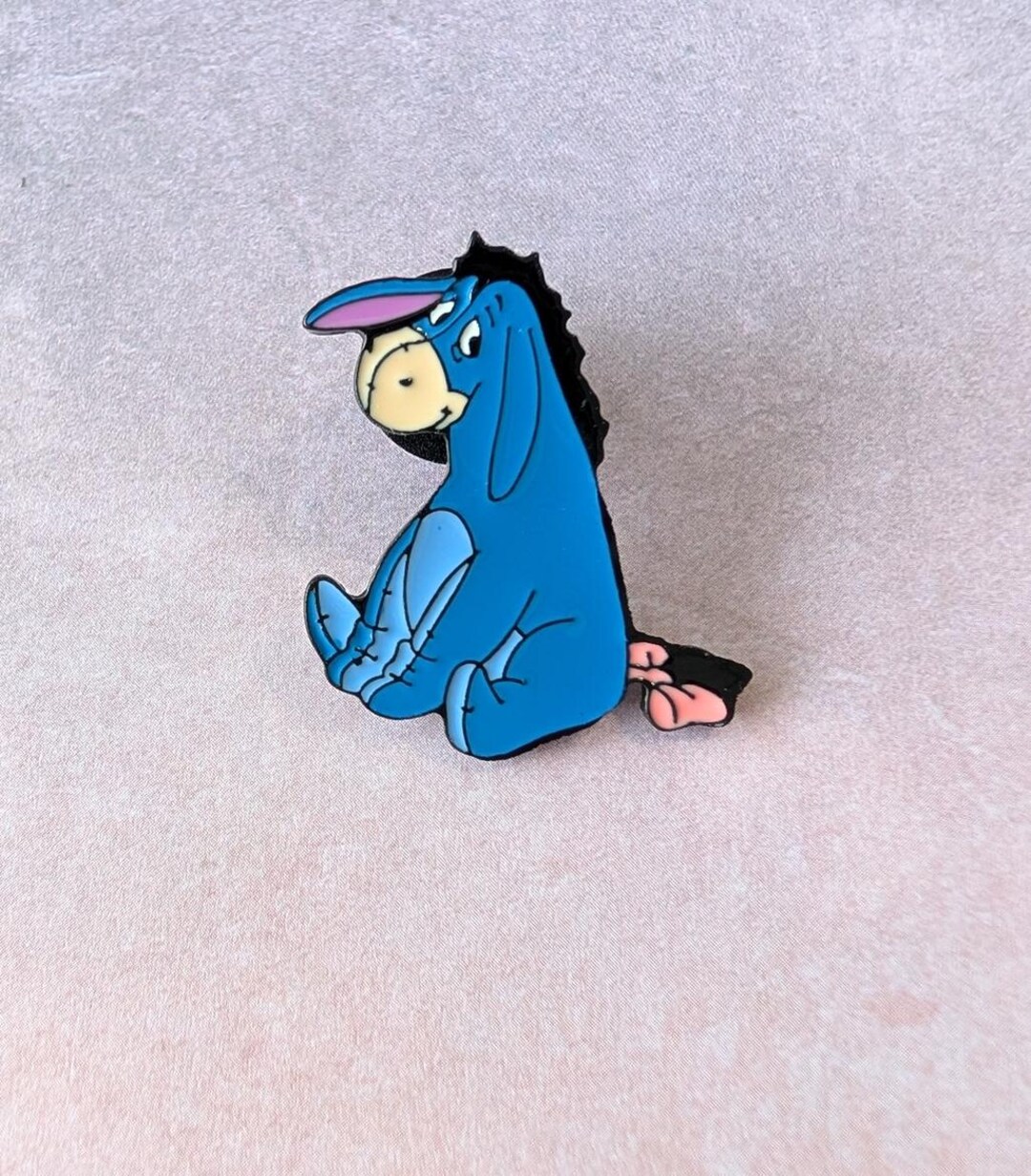 Eeyore Sitting 1.2" Wide Metal Enamel Pin - Etsy