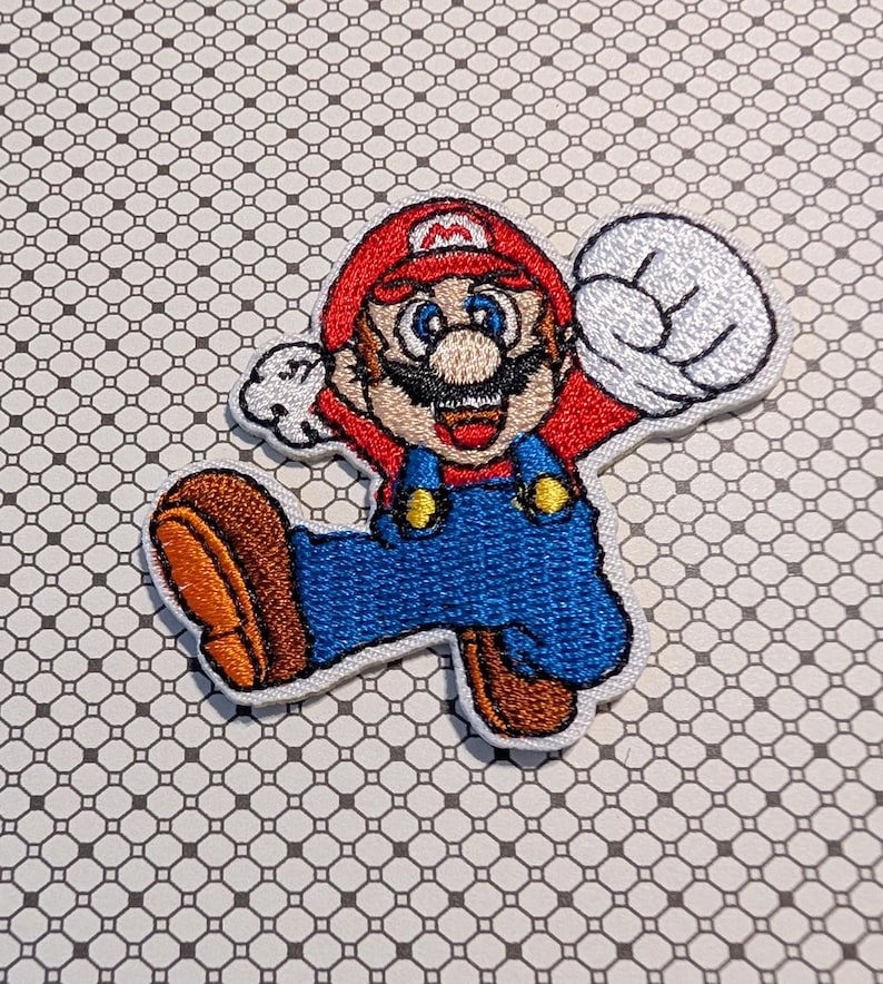 Super Mario Punch up Pose 2.5" Tall Iron-on/sew-on Embroidered Patch - Etsy