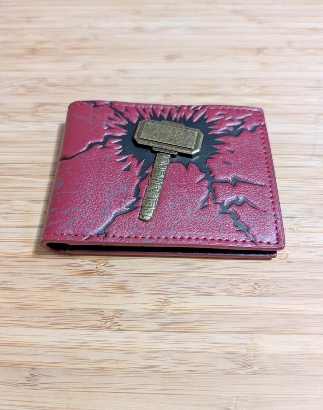 Thor Hammer Dark World Design Red Bifold Wallet - Etsy