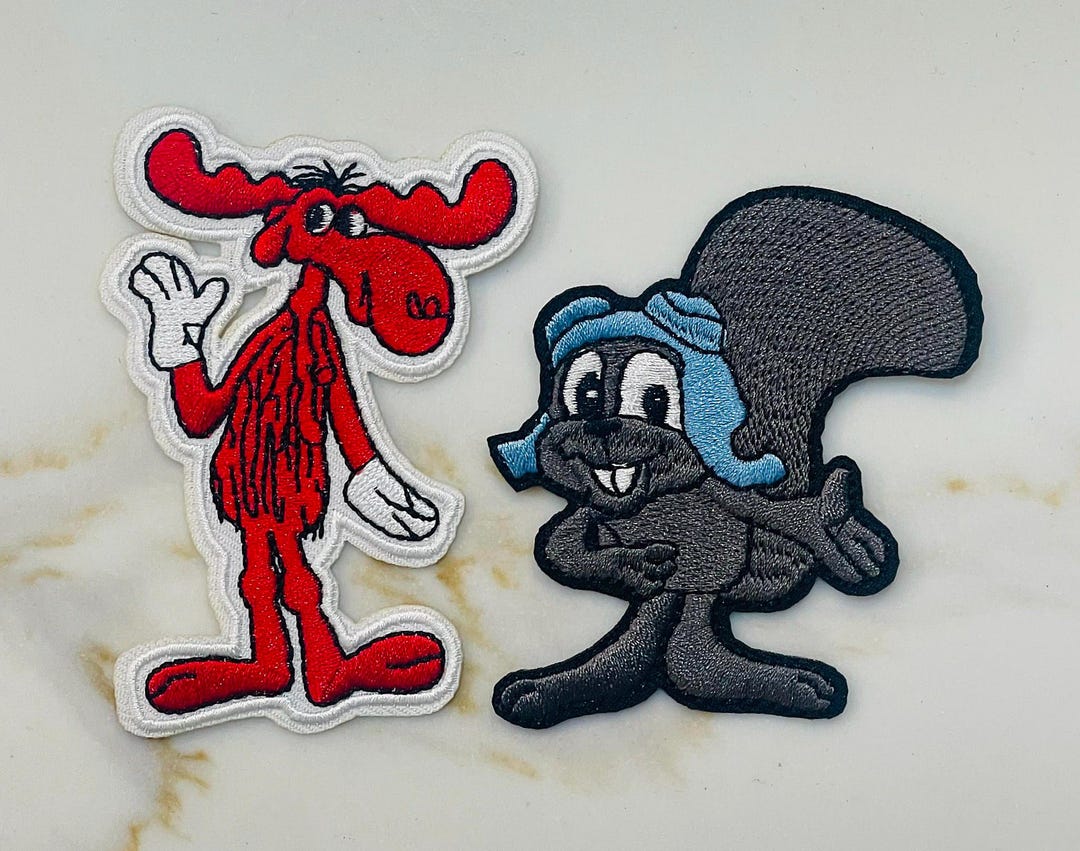 Rocky and Bullwinkle Characters Set of 2 Embroidered Patches - Etsy