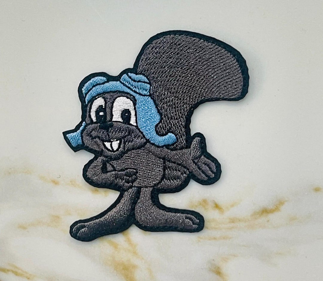 Rocky the Flying Squirrel Cartoon Character 3" Tall Embroidered Patch ...