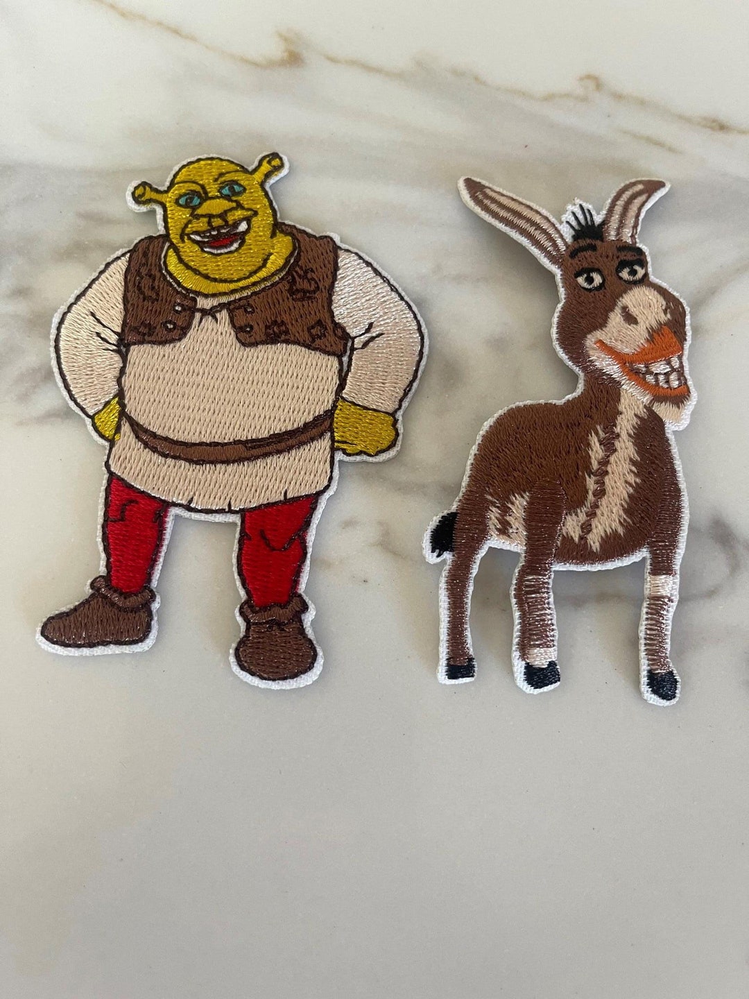 Shrek Movie Set of 2 Shrek & Donkey Characters 3.5" Tall Embroidered ...