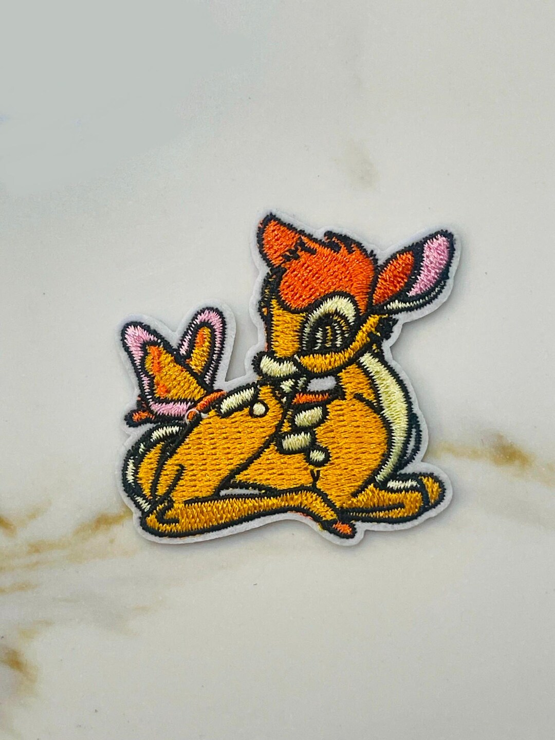 Bambi Character With Butterfly 2.4" Tall Embroidered Patch - Etsy
