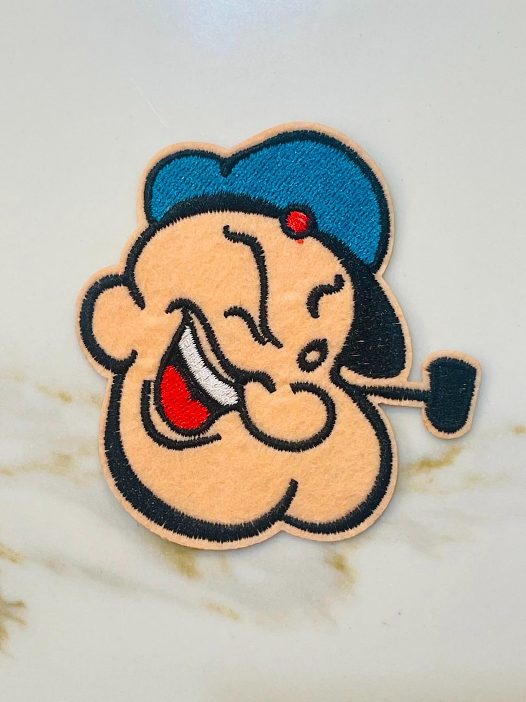 Popeye the Sailor Face 3.25" Tall Embroidered Patch - Etsy