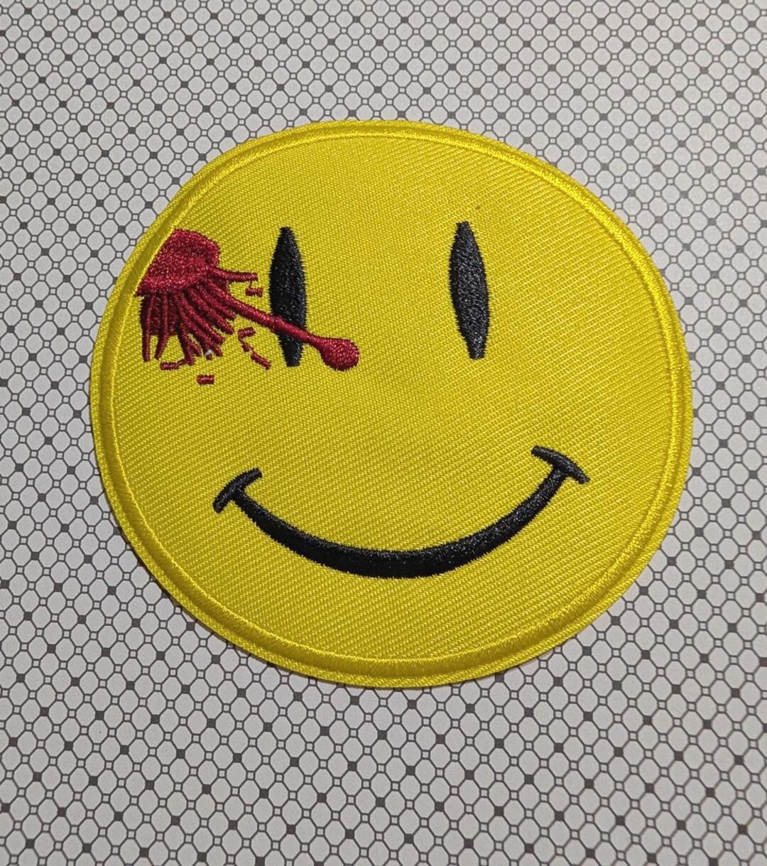 Watchman Smiley Face 3.5" Diameter Iron-on/sew-on Embroidered Patch - Etsy