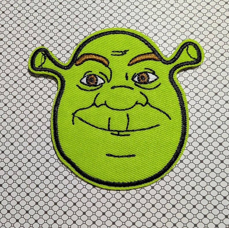 Shrek Head 3.5" Tall Iron-on/sew-on Embroidered Patch - Etsy