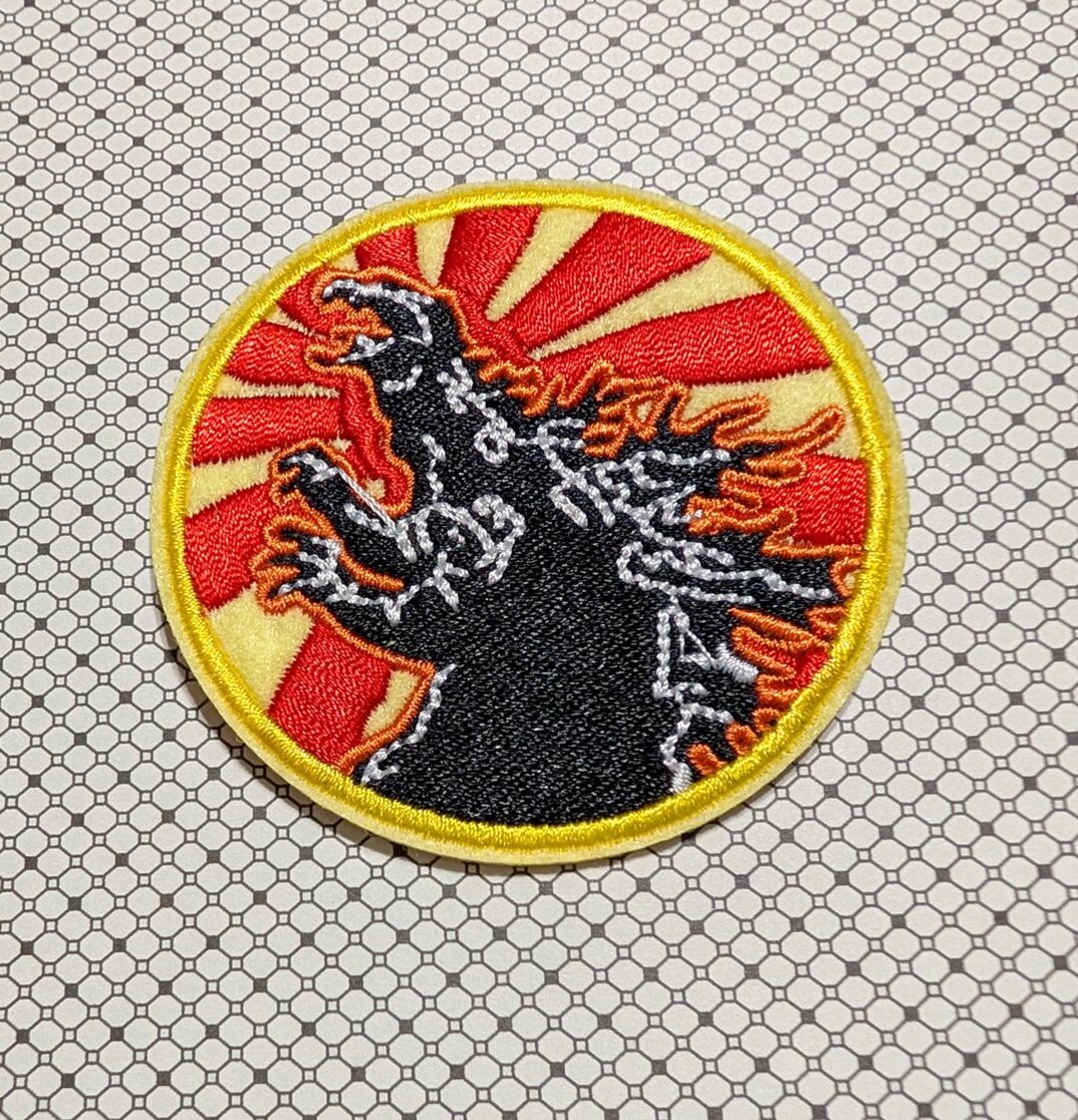 Godzilla 3" Diameter Embroidered Iron-on/sew-on Round Patch - Etsy