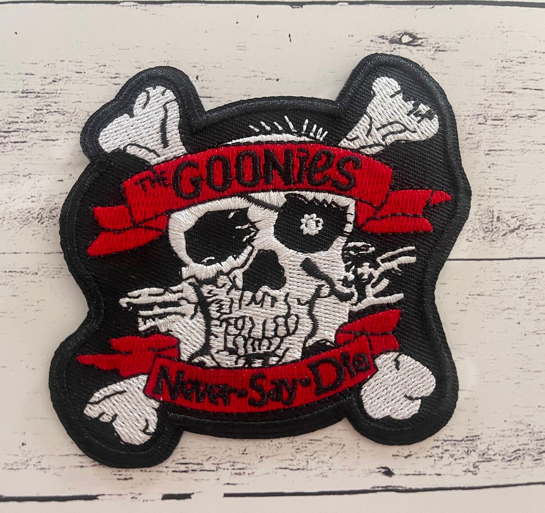 The Goonies Never Say Die Skull & Crossbones 3.25" Tall Embroidered ...