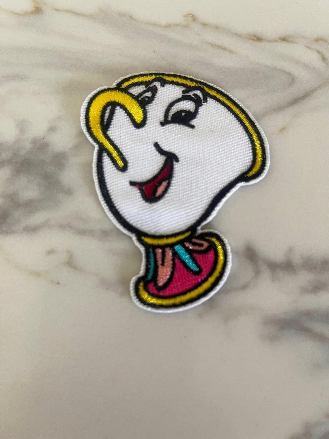 Beauty and the Beast Chip Teacup Character 3" Tall Embroidered Patch - Etsy