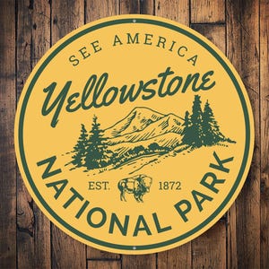 Yellowstone National Park Sign - Etsy