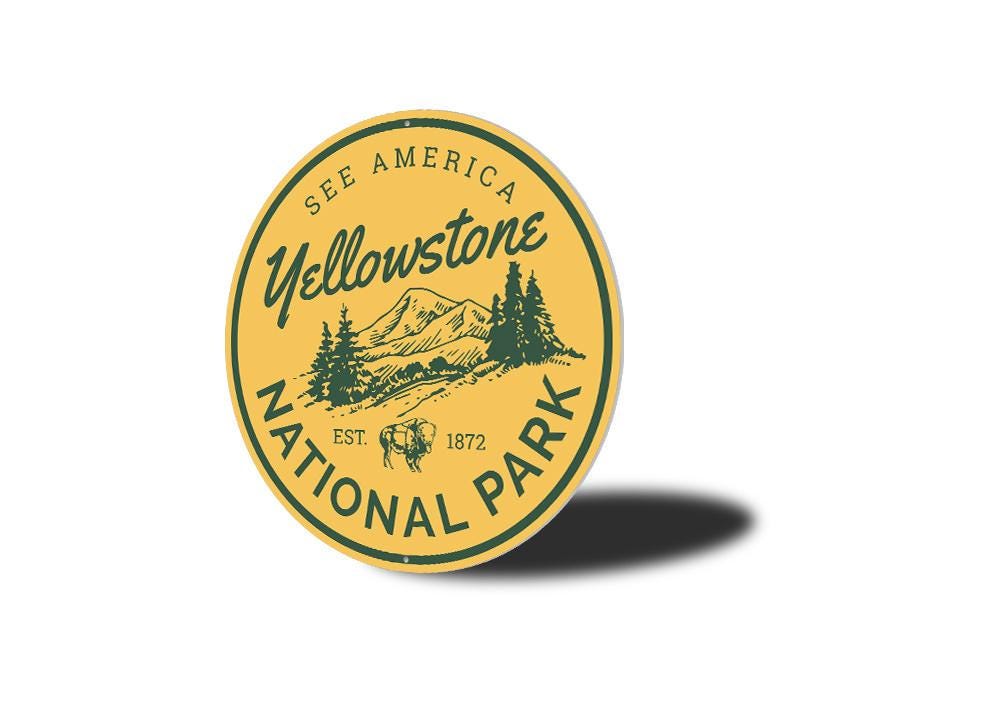 Yellowstone National Park Sign - Etsy