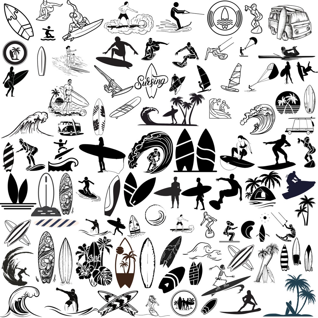 Surfboard SVG Bundle Surfing SVG, Surfboard Clipart, Surf SVG, Summer ...
