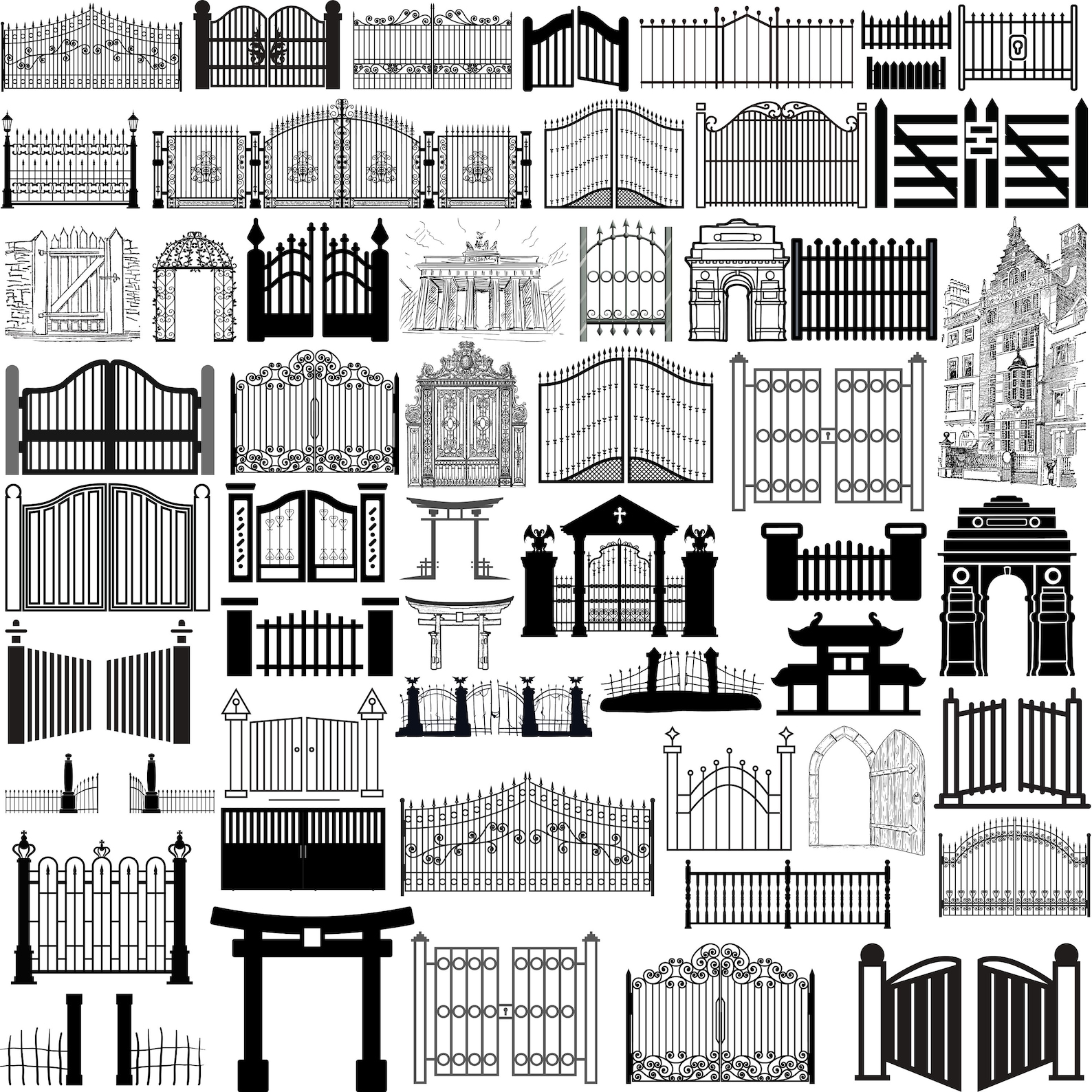 Gate SVG Bundle, Gate Vector, Ranch Gate Svg, Wooden Gate Svg, Chinese ...